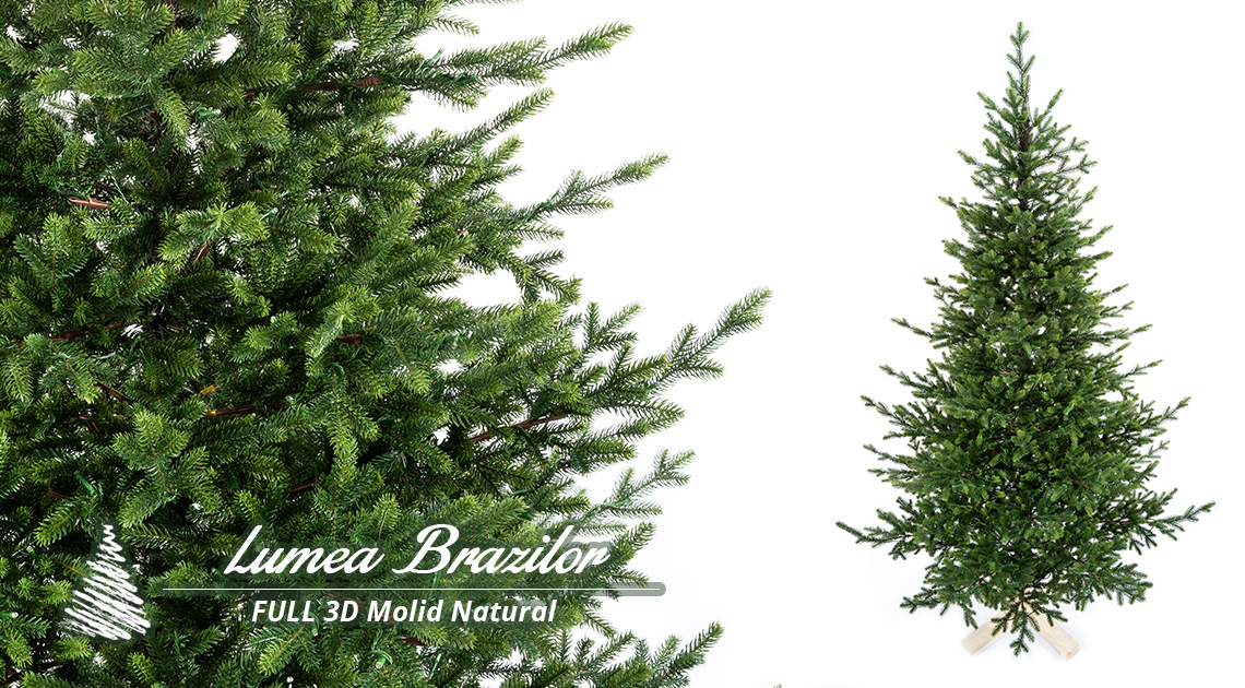 Brad artificial FULL 3D Molid Natural 240cm | Lumea Brazilor